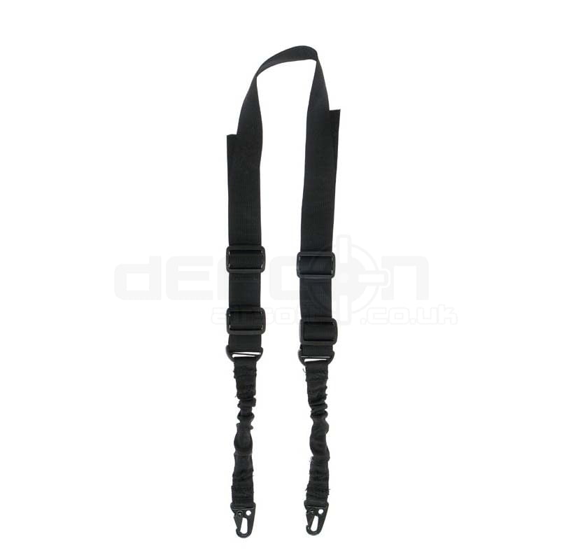 2-Point Tactical Airsoft Rifle Sling - Bungee, Black - Defcon Airsoft