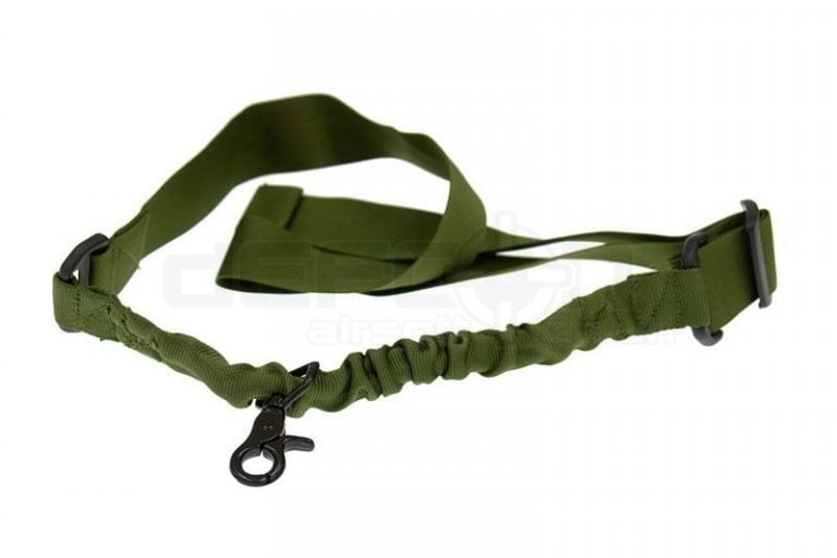 1-Point Tactical Airsoft Rifle Sling - Bungee, Olive Green - Defcon Airsoft