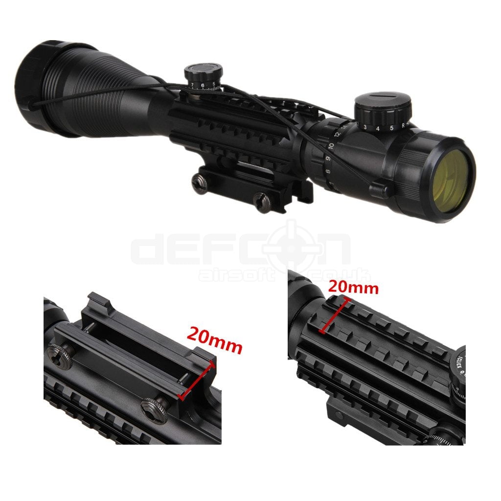 4-16 X 50 Illuminated Tactical Sniper Rifle Scope With RIS - Defcon Airsoft