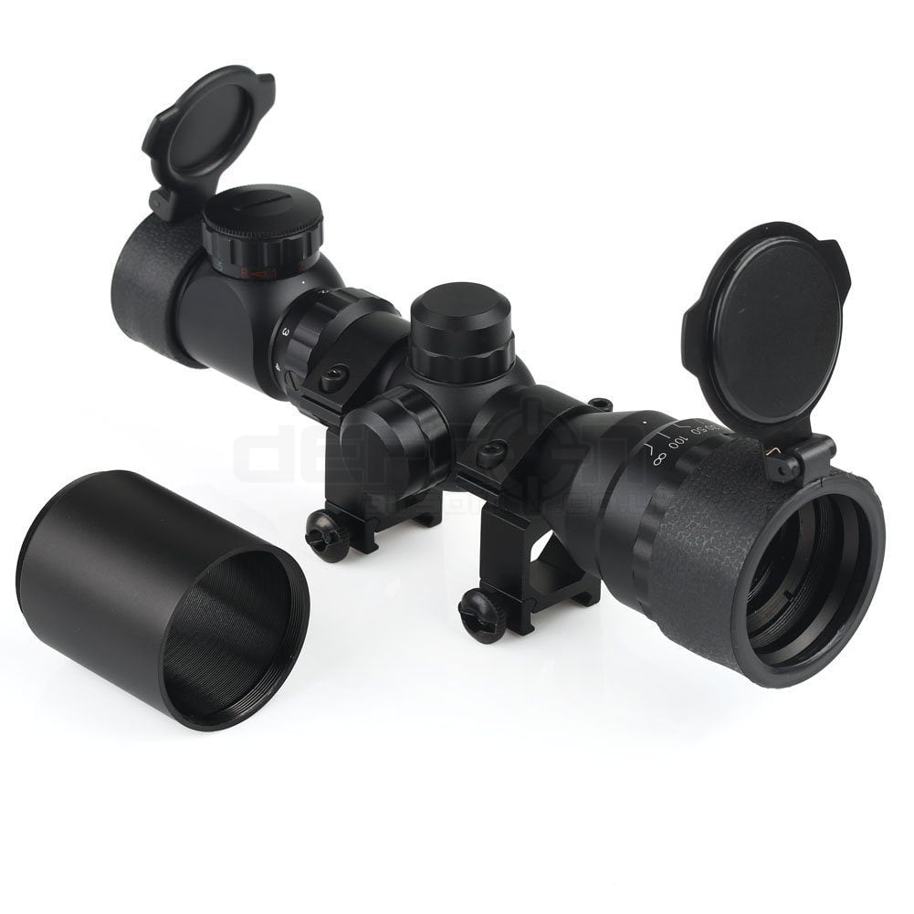 Short 2-6x32 Red/Green Mil-dot Scope with Sunshade » DEFCON AIRSOFT