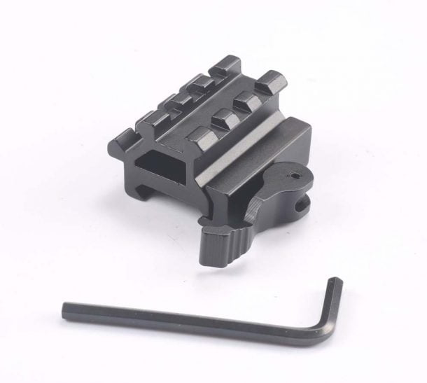 Dual Offset RIS Rail Riser Mount Quick Detatch - Defcon Airsoft