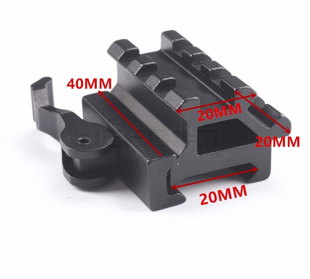 Dual Offset RIS Rail Riser Mount Quick Detatch - Defcon Airsoft