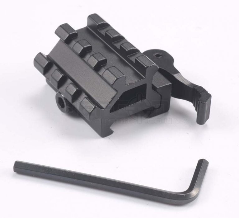 Dual Offset RIS Rail Riser Mount Quick Detatch - Defcon Airsoft