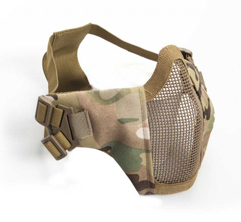 Half Face Mesh Mask With Cheek Pads ASG (Multicam) - Defcon Airsoft