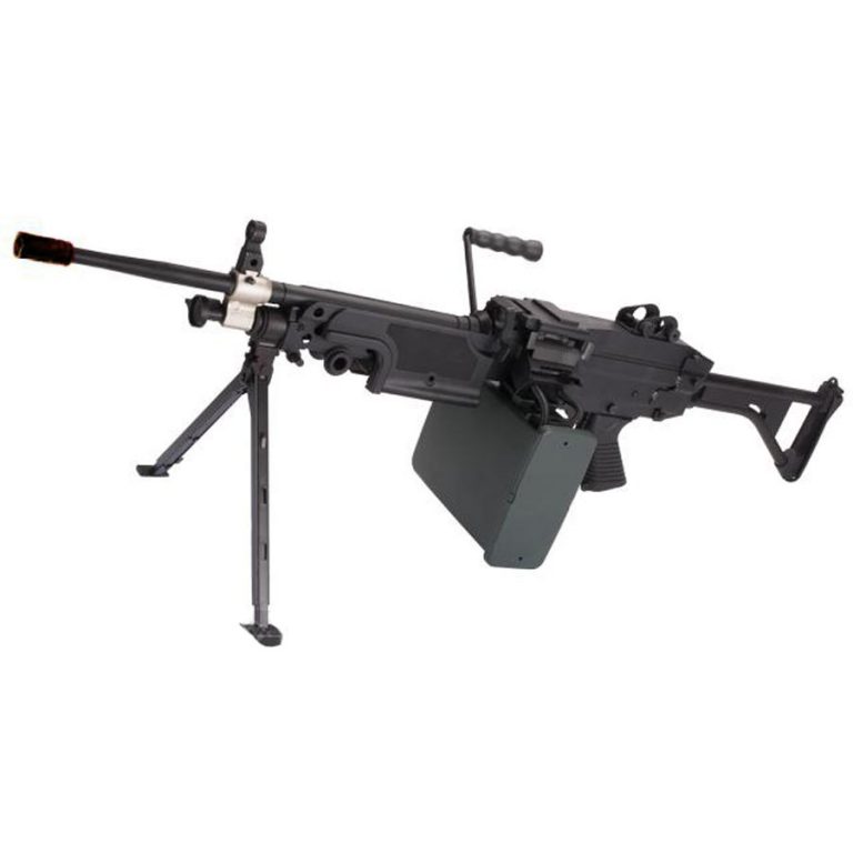 A&K M249 With Sound Control Drum Mag (Skeleton Stock) - Defcon Airsoft