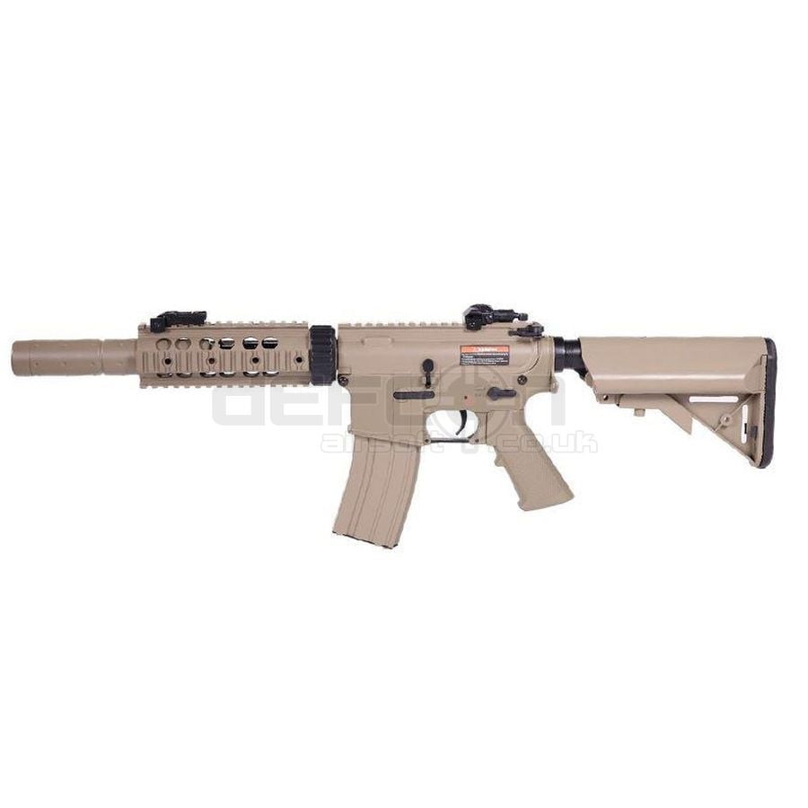 Cyma M4 AEG (Inbuilt Silencer - Black - CM513 - Tan) » DEFCON AIRSOFT