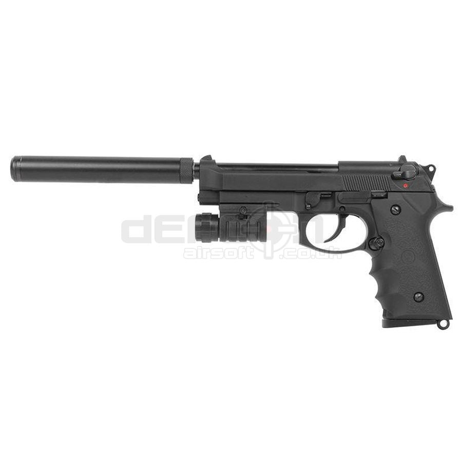 KJWorks LS9/M9 GBBP with Suppressor (Black) » DEFCON AIRSOFT