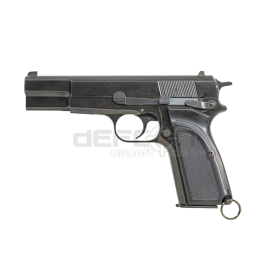 WE Hi-Power Browning MK3 Gas Blowback Pistol (Silver) - DEFCON AIRSOFT