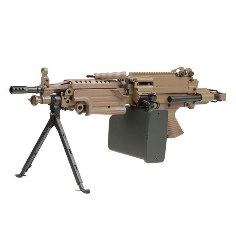 A&K M249 Para With Sound Control Drum Magazine (Polymer Body - Tan - AK ...