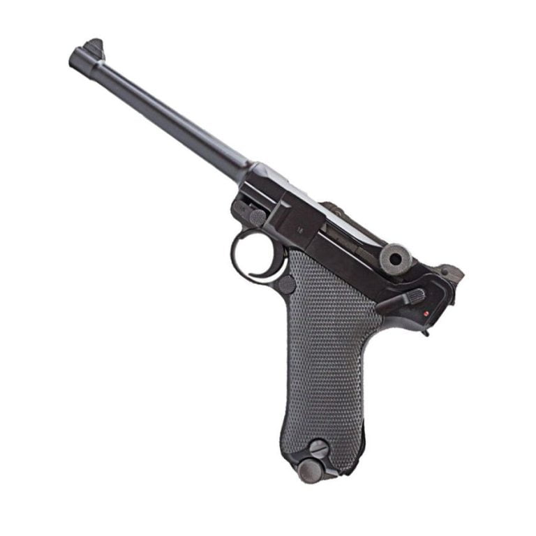 WE P08 Luger GBB Pistol 6" Full Metal Black - Defcon Airsoft