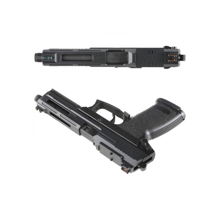 Ascend Airsoft NINJA MK23 Gas Pistol CNC RMR Slide Maple Leaf Internals Black - Defcon Airsoft