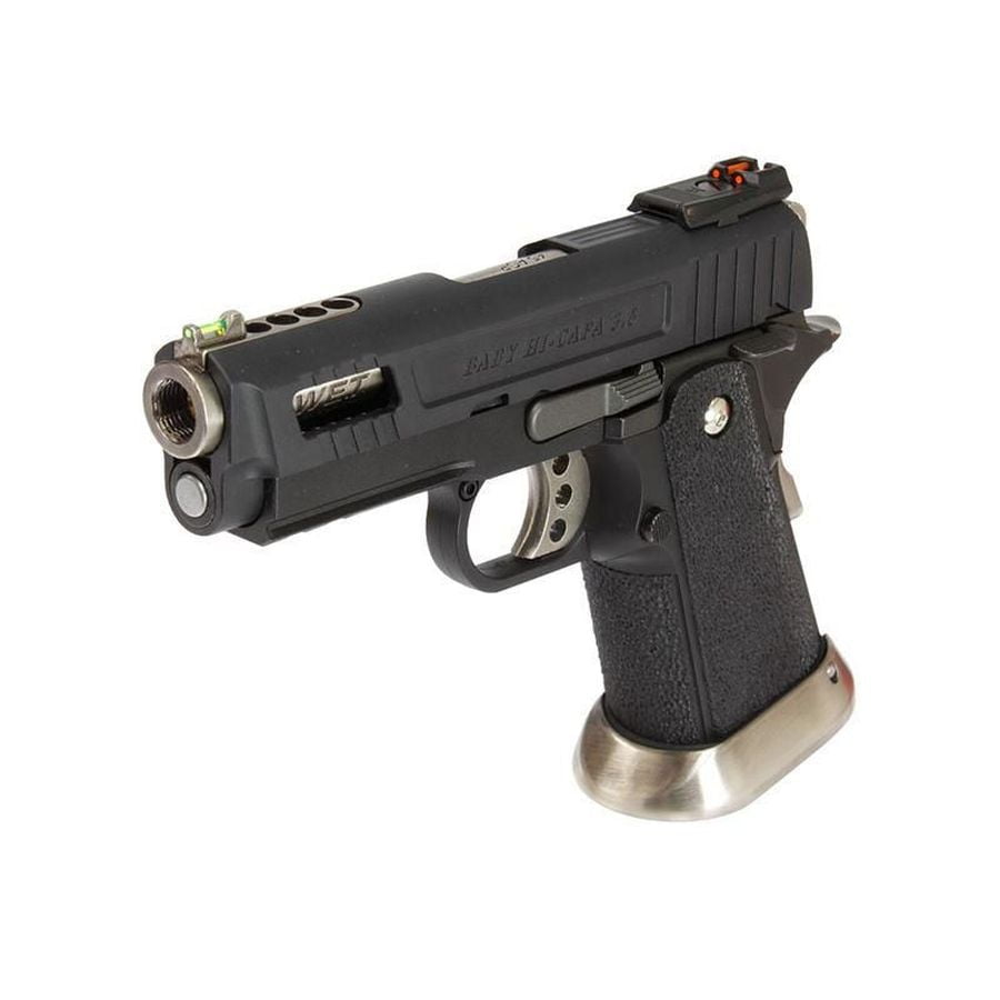 WE HI-CAPA 3.8 Velociraptor GBB Pistol Black Silde - Defcon Airsoft