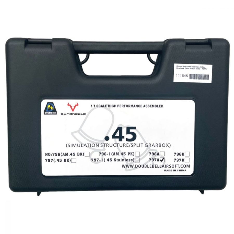 Double Bell AM45 Detonics .45 Gas Blowback Pistol (Black- Metal ...